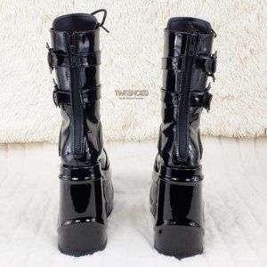 Demonia | Shoes | Wave Bat Wing 6 Wedge Platform Mid Calf Punk Goth ...